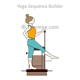 Álló egyensúlyozás egylábas emelt pilates szék jóga (Utthita Eka ...