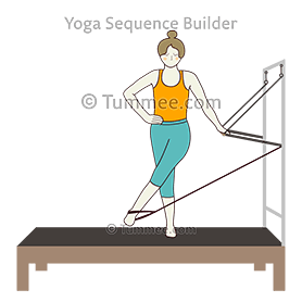 Stående, utsträckta ben, sidosparkar, övningsvariation, Pilates ...