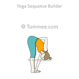 Standing Forward Bend Pose One Hand Lumbar Yoga (Uttanasana Eka Hasta ...