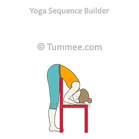 Standing Forward Fold Pose Over Back Of Chair (Uttanasana Over Back Of ...