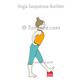 Standing Hamstring Stretch On Block Preparatory-Poses | Tummee.com