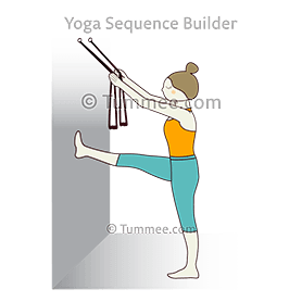 Pose da mão em pé com o dedão do pé, cordas de mãos de parede de pé ...