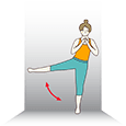 Standing Pointed Toe Tap Exercise Wall Yoga| Yoga Sequences, Benefits ...