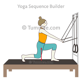 Fentes debout avec pulsations : exercices de Pilates sur Reformer Tower ...