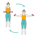 Standing V Raises Exercise Weights Levelup-Poses | Tummee.com
