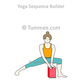 Standing Side Lunge Pose Hands Block Relaxing-Poses | Tummee.com