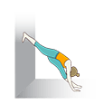 Standing Split Pose Variation At Wall Yoga (Hanumanasana Variation At ...