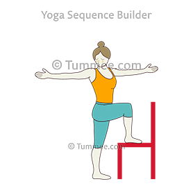 Standing Twist Chair Pose Arms Outstretched Yoga| Yoga Sequences ...