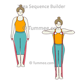 Standing Upward Row Exercise Resistance Band Preparatory-Poses | Tummee.com