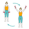 Standing Serve The Platter Exercise Weights Levelup-Poses | Tummee.com