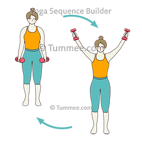 Standing V Raises Exercise Weights Preparatory-Poses | Tummee.com