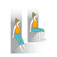 Chair Pose Variation At Wall Yoga (Utkatasana Variation At Wall) | Yoga ...