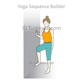 Standing Wind Release Pose Variation Wall Support (Tadasana ...