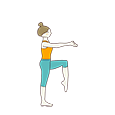 Stork Bird Pose Variation Arms Out Yoga (Saaras Pakshi Asana Variation ...