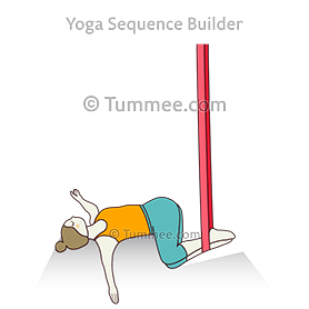 Supine Spinal Twist Pose Ii Legs Aerial (Supta Matsyendrasana Ii Pada ...