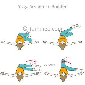 Supine Spinal Twist Pose One Leg Extended Flow (Supta Matsyendrasana ...