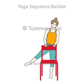 Supported Balancing Five Pointed Star Pose Hands Chair Yoga (Salamba ...