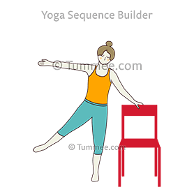 Supported Balancing Five Pointed Star Pose One Hand Chair Yoga(Salamba ...