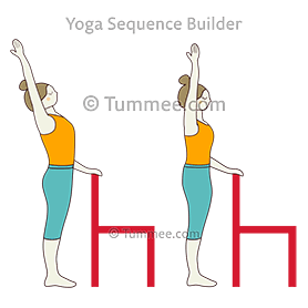 Supported Extended Mountain Pose Hands Chair Yoga (Salamba Utthita ...
