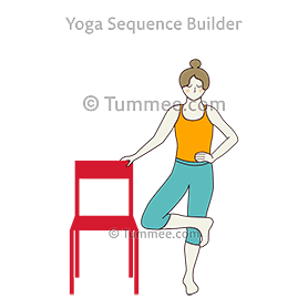 Supported Standing Pigeon Pose Forward Facing Chair (Salamba Tada ...