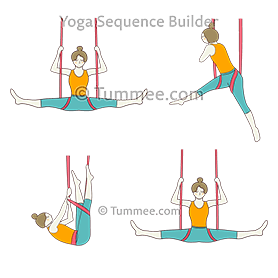 Hangende spagaathouding (Vimana Samakonasana Aerial Vinyasa) Levelup ...