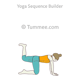 Table Top Pose Variation Leg Raised Knee Bent (Bharmanasana Variation ...