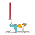 Table Top Pose Variation Leg Raised Knee Bent Aerial Flow Yoga ...