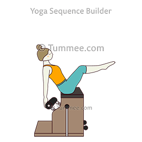 Teaser Exercise Bent Knees Pilates Chair Levelup-Poses | Tummee.com
