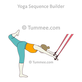 Three Legged Downward Facing Dog Pose Bent Leg Hands Trx Trapeze Aerial ...