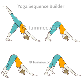 Three Legged Downward Facing Dog Toe Taps Flow (Tri Pada Adho Mukha ...