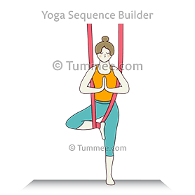 Tree Pose Foot Aerial Yoga(Vrksasana Pada Aerial)| Yoga Sequences ...