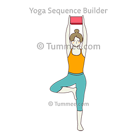 Tree Pose Hands Block (Vrksasana Hasta Block) Sanskrit | Tummee.com