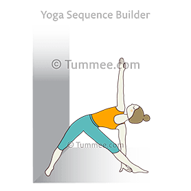Triangle Pose Foot Wall (Trikonasana Pada Wall) Relaxing-Poses | Tummee.com