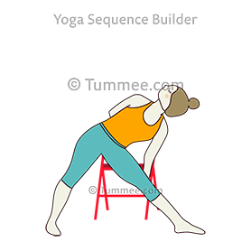 Triangle Pose Hands Chair Behind Back (Trikonasana Hasta Chair Behind ...