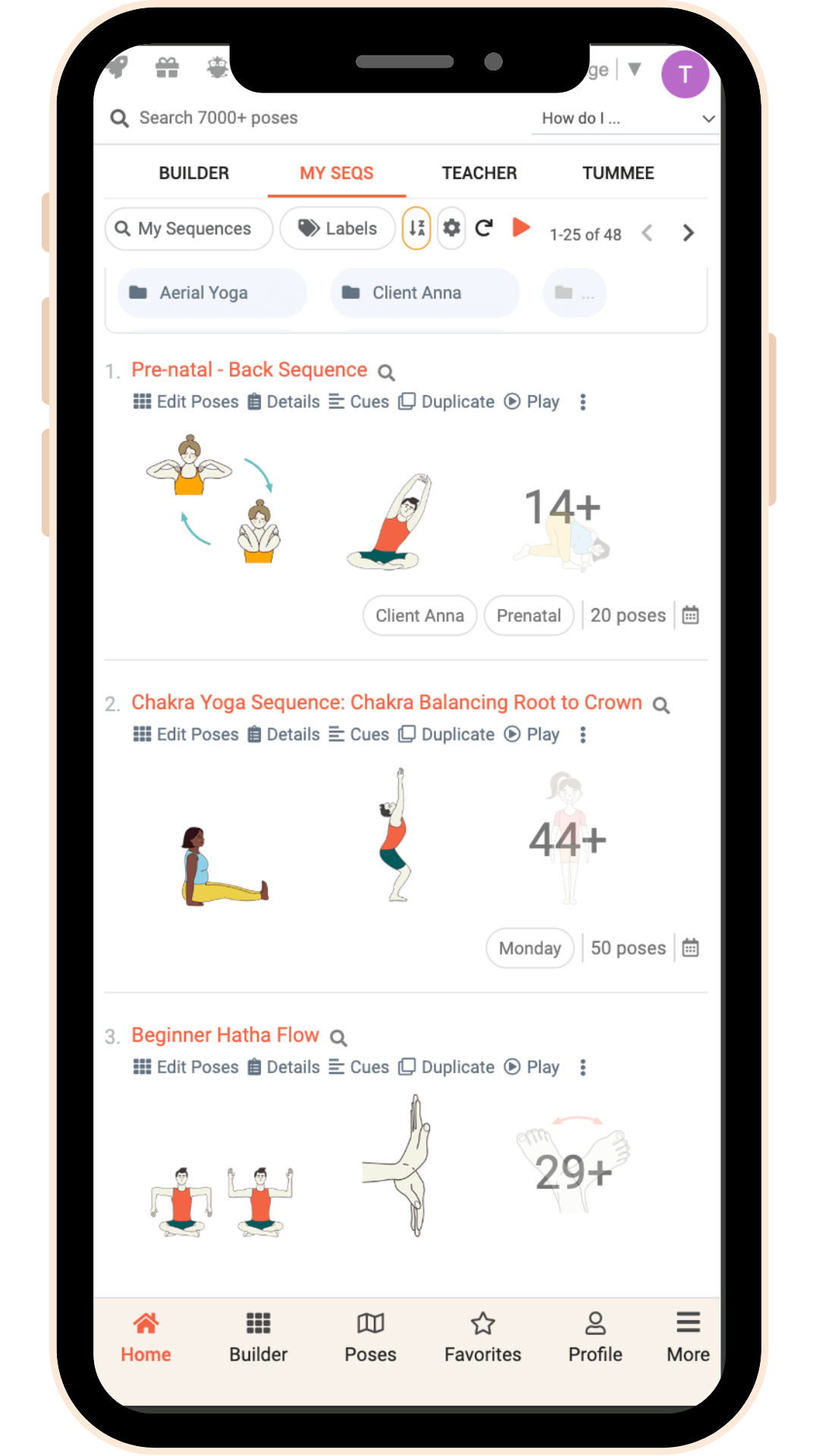 Yoga Sequence Builder for Yoga Teachers to Plan Yoga Classes