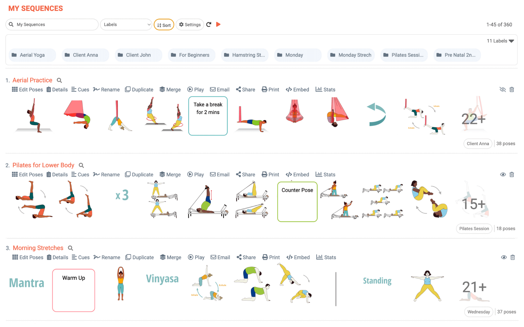 Yoga Sequence Builder for Yoga Teachers to Plan Yoga Classes
