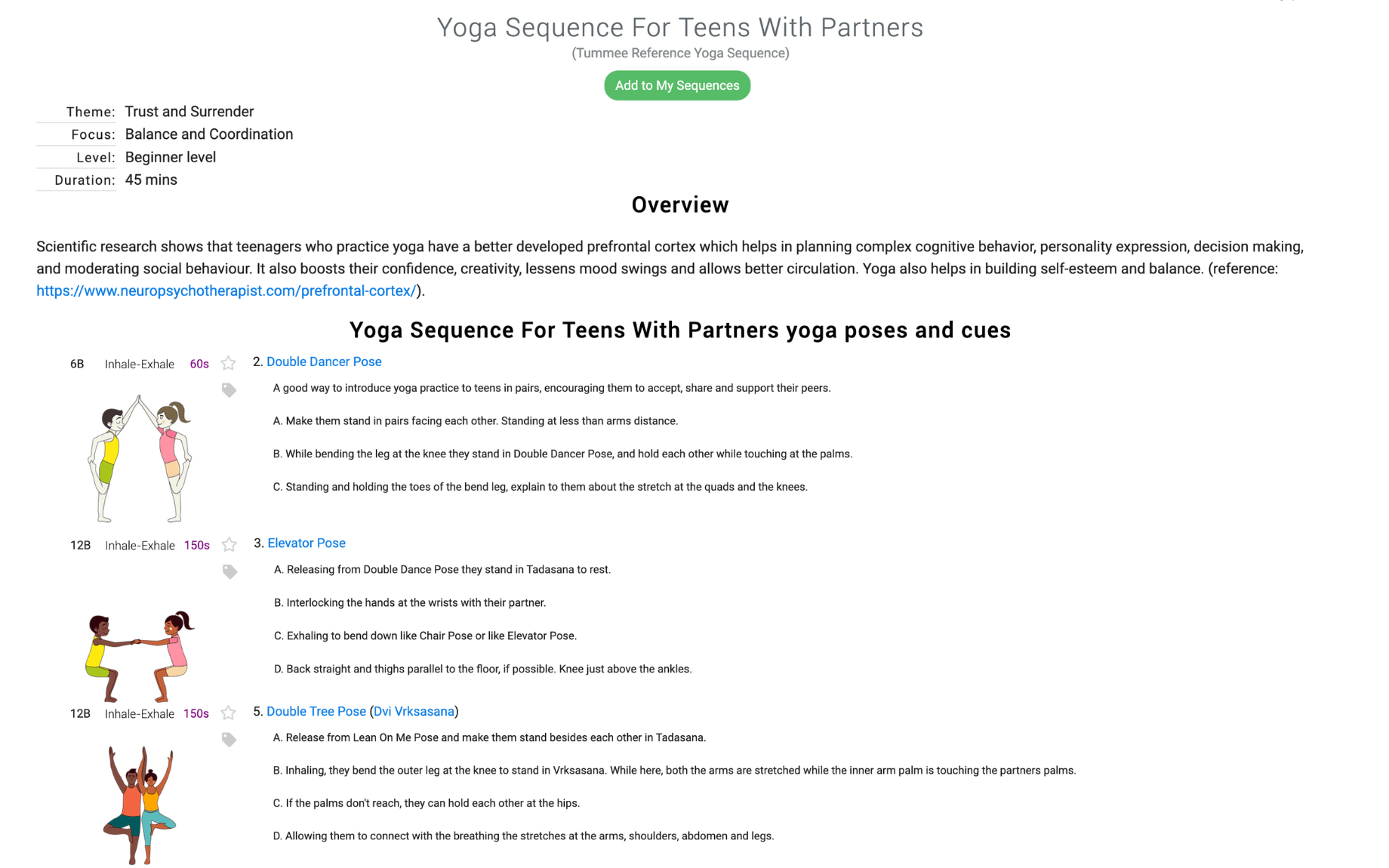 Yoga-Sequenz-Builder für Yogalehrer zur Planung von Yoga-Kursen