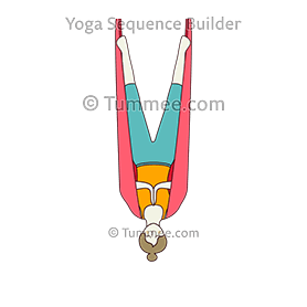 Unsupported Shoulderstand Pose Aerial Variation Prayer Hands Yoga ...