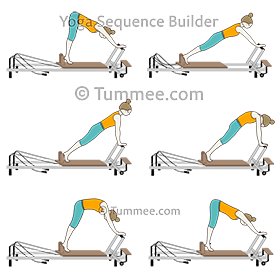 Ejercicio de estiramiento ascendente Pilates Reformer-Posturas ...