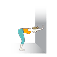 Revolved Half Forward Fold Pose Against Wall Yoga (Parivrtta Ardha ...