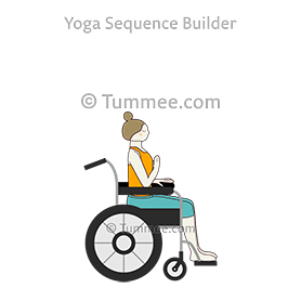 Warrior I Pose One Hand Prayer One Hand Wheelchair (Virabhadrasana I ...