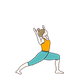 Warrior Pose I Cactus Arms Flow Yoga(Virabhadrasana I Hasta Cactus ...