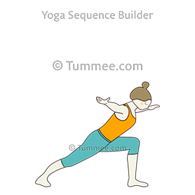 Warrior Pose I Forward Bend Airplane Arms (Virabhadrasana I Uttanasana ...