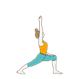 Warrior Pose I One Hand Hip One Arm Up Yoga (Virabhadrasana I Eka Hasta ...