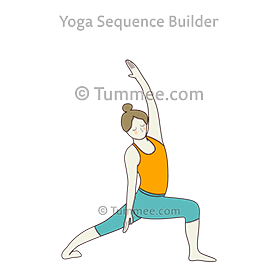 Warrior Pose I Side Bend One Arm Up (Virabhadrasana I Side Bend Eka ...