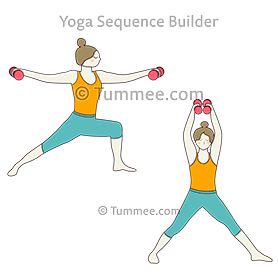 Warrior Pose Ii Five Pointed Star Pose Hands Weights Flow ...