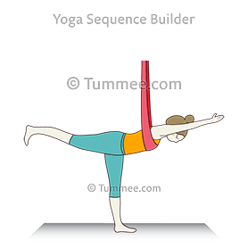 Warrior Pose Iii Chest Aerial Yoga(Virabhadrasana Iii Vaksha Aerial ...