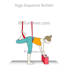 Warrior Pose Iii Hands Blocks One Leg Bent Aerial (Virabhadrasana Iii ...