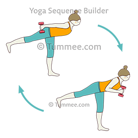 Warrior Pose Iii Tricep Extension Exercise Weights (Virabhadrasana Iii ...