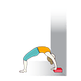 Wheel Pose Wall Block Under Feet Yoga (Urdhva Dhanurasana Wall Block ...